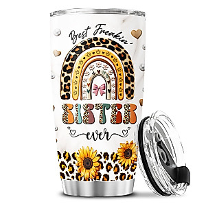HUBUPU Cups Sisters Soul Tumblers From, Tumbler 20 Oz With Lid And Straw, Sister Gifts, Best Freakin Sister