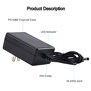 15V 2A Power Supply Adapter - COOLM AC 100-240V 50-60hz DC 15 Volt 2 amp 30W Charger Transformer Interface Size 5.5x2.5mm 15V/2A 2000mA