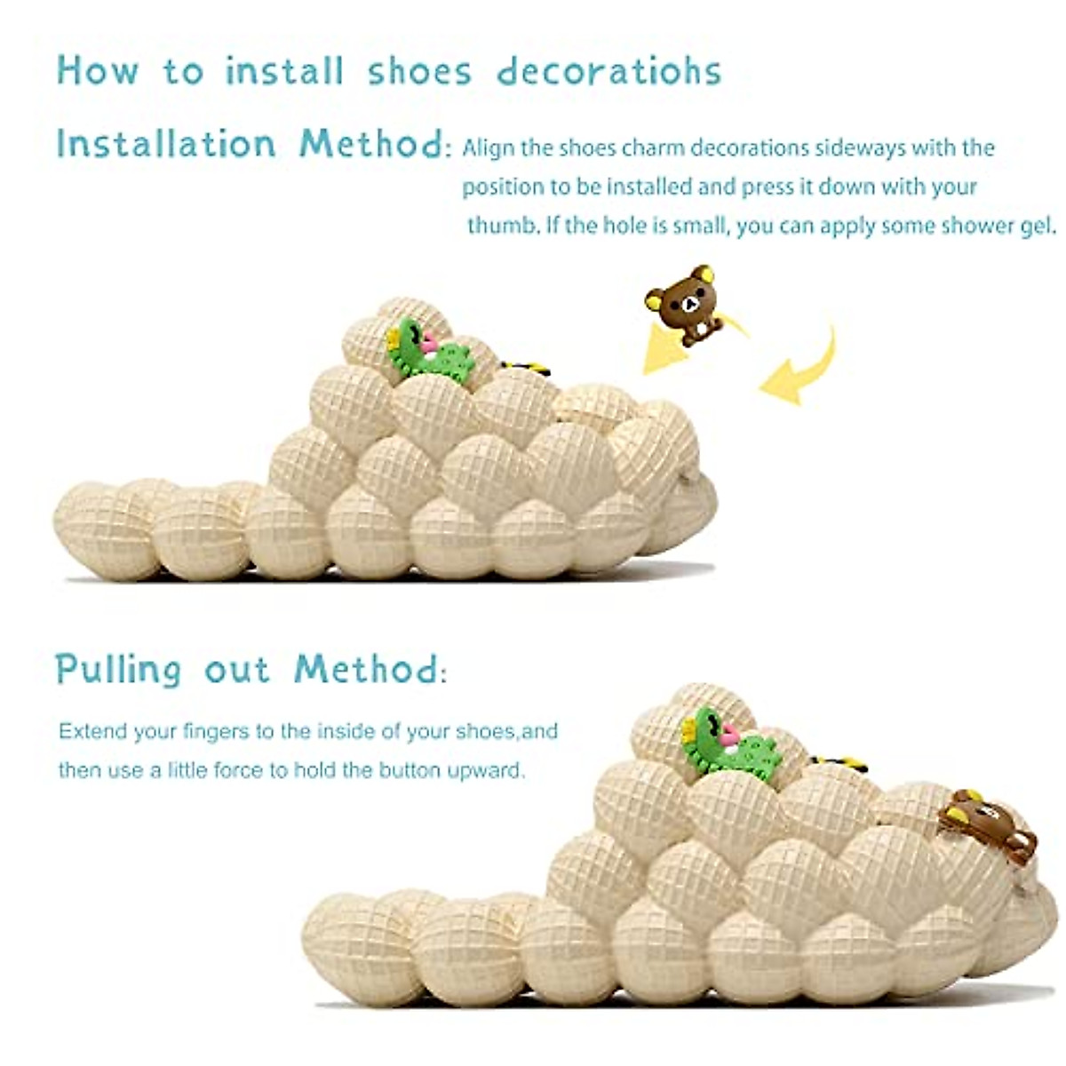 Bubble Slides for Kids, Boys Girls Cloud Slides，Non-Slip Open Toe Breathable Pool Slippers, Comfy Cushioned Thick Sole House Slippers Bedroom Shower Slippers