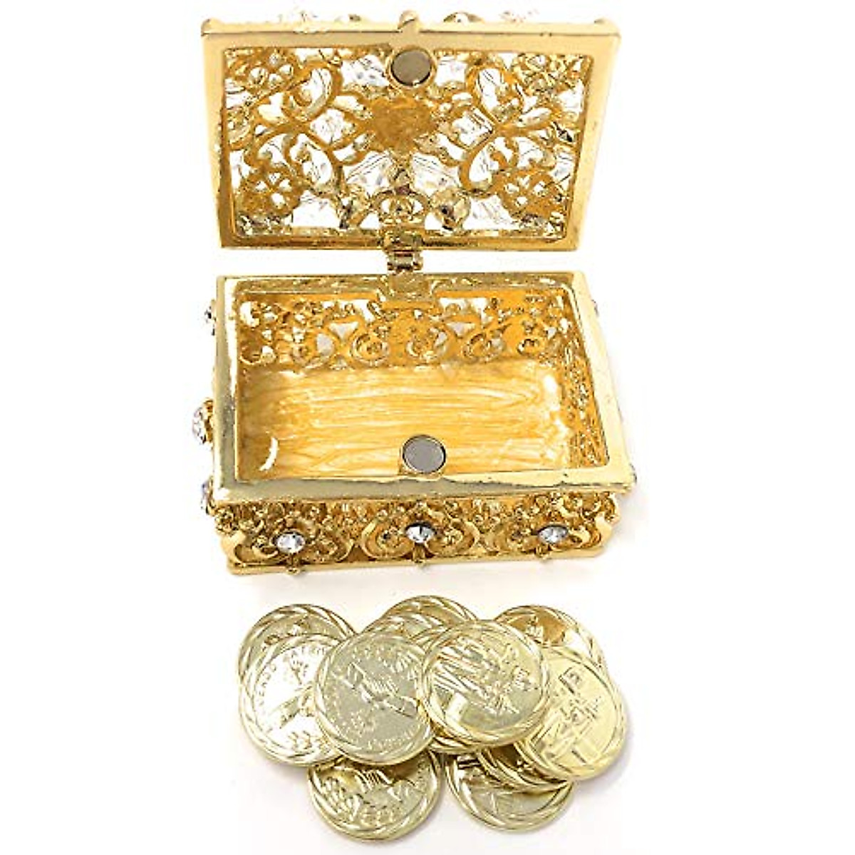 CB Accessories Wedding Unity Coins - Arras de Boda - Decorative Box with Rhinestone Crystals Keepsake 76 (Gold)