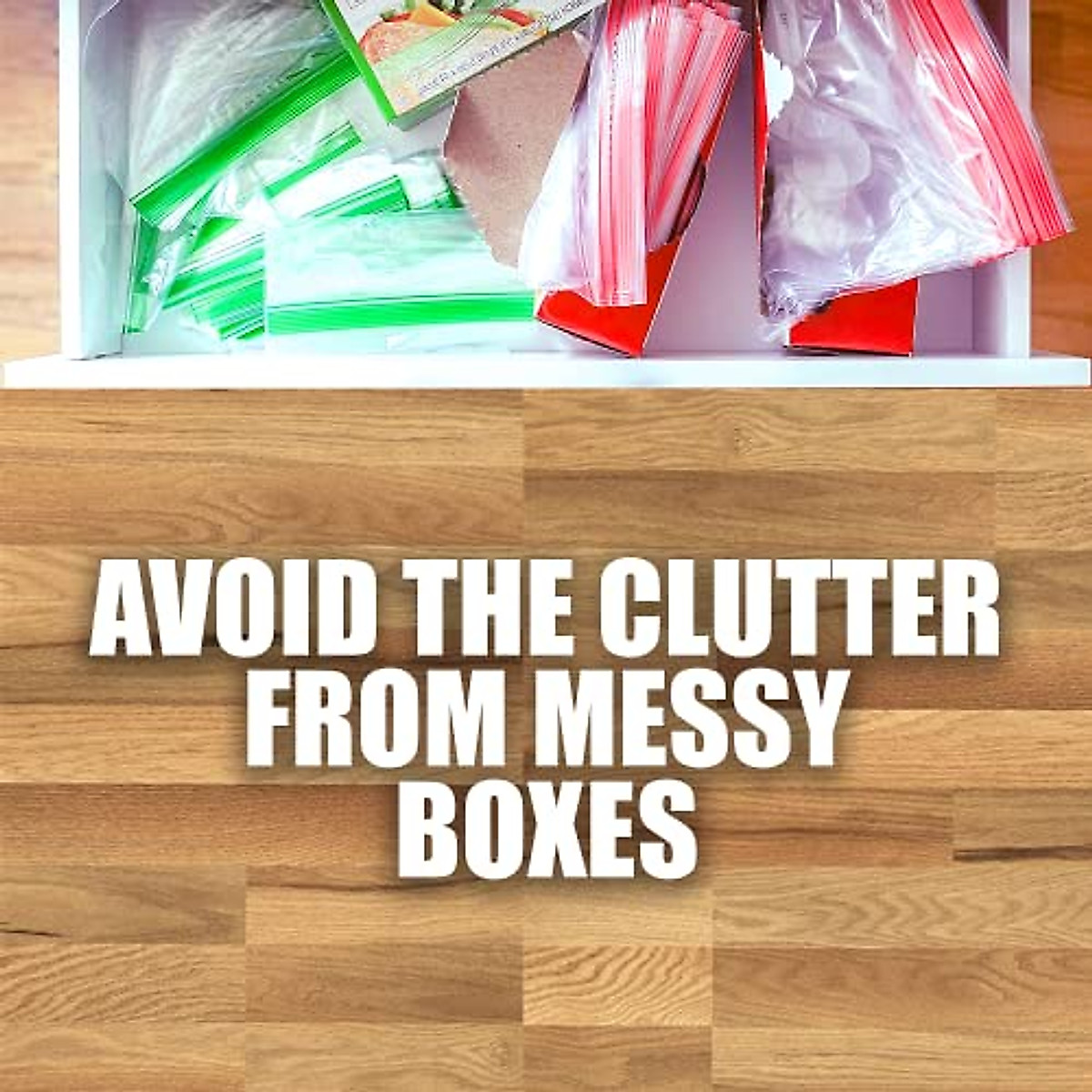 Food Storage Bag Organizer Holders – Premium Wood Kitchen Drawer