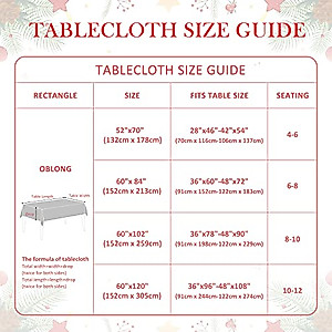 Christmas Tablecloth Vinyl Tablecloth with Flannel Backing, Waterproof Oil-Proof Stain-Resistant Snowflake Plastic Rectangle Checkered Holiday Table Cloth for Indoor Outdoor(Red/Black/White,60 x 84)