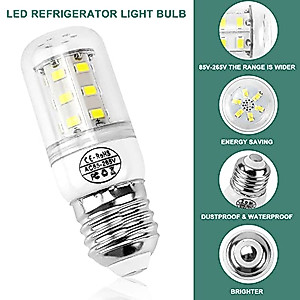 Updated 5304511738 Light Bulb Refrigerator kei d34l Bulb,LED Refrigerator Light Bulb 3.5W Compatible with frig.idaire Refrigerator Light Bulb AP6278388 PS12364857 EAP12364857(85V-265V White Light)