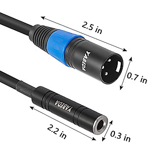 YABEDA 1/4 to XLR Cable,Balanced 1/4" Female to XLR Male Stereo Audio Adapter,Quarter inch TS/TRS to XLR Male Connector Converter Interconnect Cable - 1.6 Feet