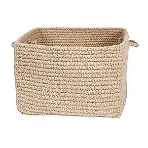 Colonial Mills Chunky Natural Wool Basket, 12"x12"x8", Light Beige