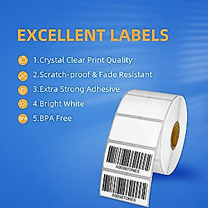 AKOGIRSE 3" x 2" Address FBA UPC Barcode Direct Thermal Labels, 12 Rolls/8400 Labels, Multipurpose Perforated Label, Ultra Strong Adhesive, Compatible with Zebra, Munbyn & Rollo Desktop Printers