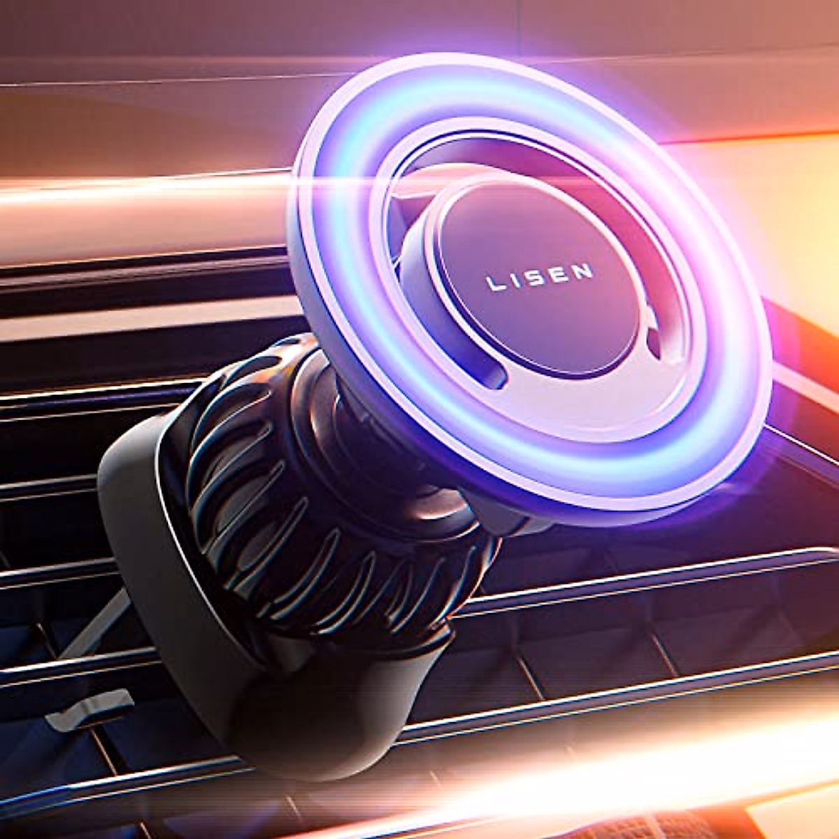 LISEN Fits MagSafe Car Mount Upgrade 18 Magnets Fit iPhone 14 Pro Max Car Holder Mount Super Stable Magnetic Phone Holder for Car Air Vent for Magsafe iPhone 12/13/14 Pro Max Mini All Phones