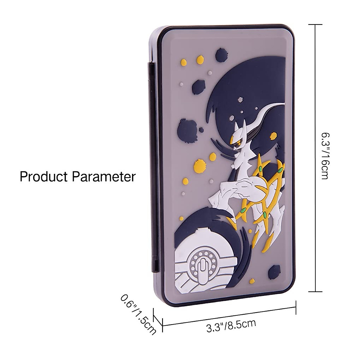 PERFECTSIGHT Cute Game Card Case for Nintendo Switch/Switch Lite/OLED, 24 Game Holder Cartridge Case for Game Cards and 24 SD Cards, Kawaii Portable Compact Storage Box (Grey Arceus, 24 Slots)