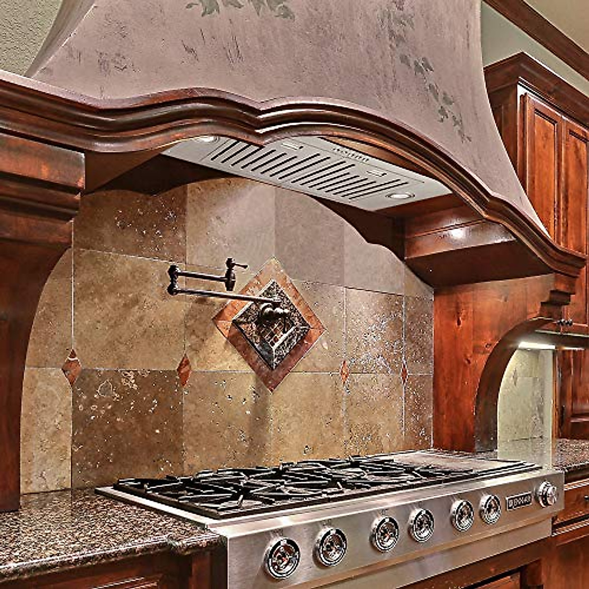 KOBE INX2730SQB-700-2 Brillia 30-inch Built-in/ Insert Range Hood, 3-Speed, 550 CFM, LED Lights, Baffle Filters, Stainless Steel