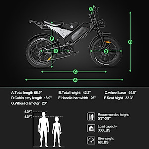 SMARTRAVEL Electric Bike 20" Fat Tire for Adults,1000W Peak Brushless Motor with 15Ah Battery,Shimano 7 Speed Gears,Up to 28MPH E Bike for Commute Mountain Beach Snow Riding,DK400