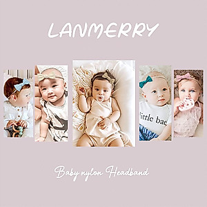 Lanmerry Nylon Baby Headband Hairbands with Tied Bow Stretchy Hairbands and Bows 20 Pack Headwrap for Newborn Infant Toddler Hair Accessories