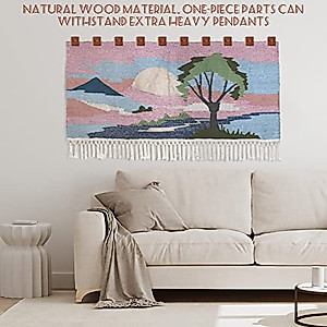 12 Pcs Quilt Wall Hangers Wooden Tapestry Hangers Wall Clips for Hanging Blanket Hanger Clamps Wall Quilt Holder with Screws and Expansion Tubes, Dark Brown