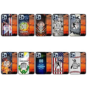 Personalized Baseball vs Name Number US Flag Decor Rubber Cover Phone Case for Samsung Galaxy S23 S22 S21 S20 ULTRA PLUS/ S21 FE /S20 FE/ S10 PLUS Custom Baseball Phone case (Baseball batter)