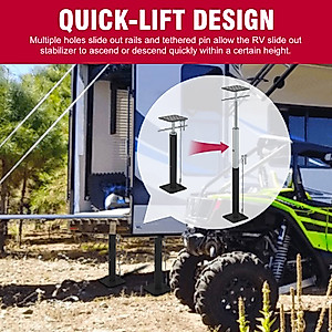 2pcs Heavy Duty RV Slide Out Support Jacks Adjusts from 20" to 42", 5000lb Capacity with Flat Bottom Slide-Outs for RV, Camper and Travel Trailer. (20" to 42")