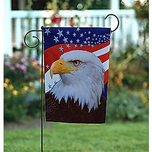 Memorial Day Patriotic Garden Flag - 12" x 18", Red, White Blue Stars, Eagle, 4th of July, USA, America, Rally, Election, Voting Booth, Veteran's Day