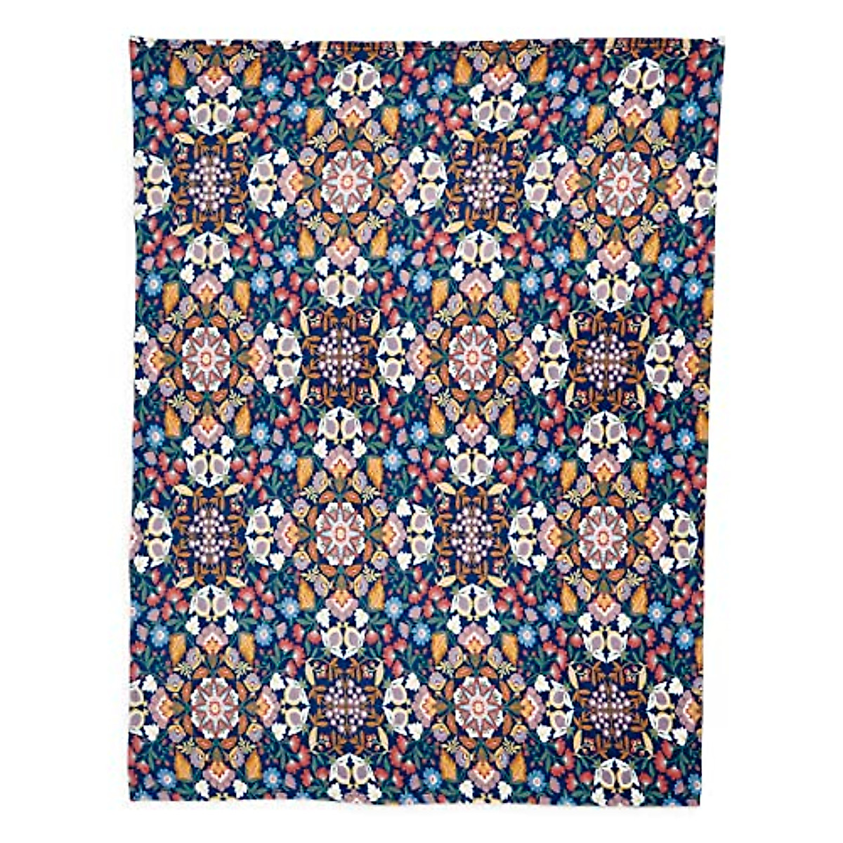 Vera Bradley Women's Packable Fleece Blanket, Enchanted Mandala Blue, One Size