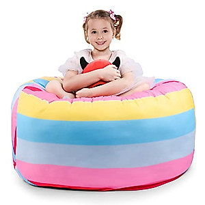 KABOER Bean Bag Cover for Kids,200L Stuffed Animal Storage Bean Bag Chair Cover |Stuffable Zipper Beanbag for Organizing Children Soft Plush Toys (32x29inch)