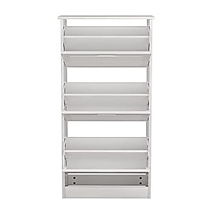 3 Flip Drawers Shoe Cabinet, Wooden Freestanding Shoe Rack, White Shoe Storage Cabinet for Entryway, Living Room, and Corridor