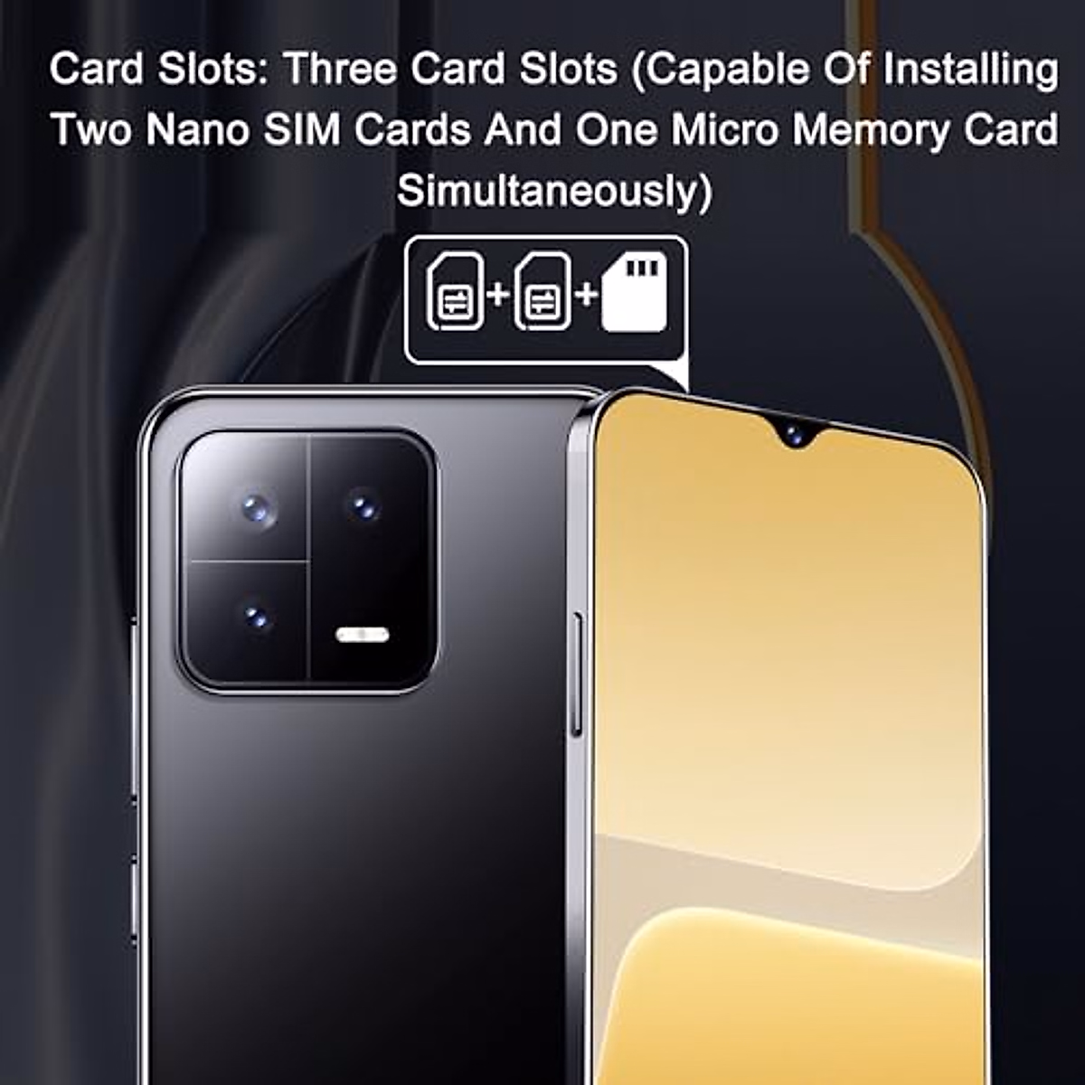 Unlocked 4G Cell Phone 6.54 Inch Screen,12, 8GB RAM 256GB ROM, 32MP 16MP Camera, GPS Navigation,Screen, Facial Unlocking (US Plug)