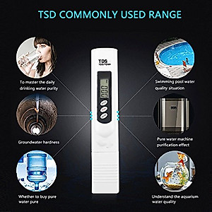 TDS meter digital water tester 3-Button Digital TDS Water Quality TDS Tester, 0-9990 ppm Measurement Range, 1 ppm Resolution, with Temperature Calibration