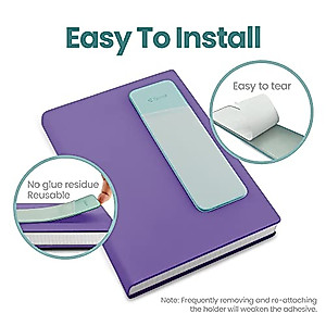 Epessa Stick-On Pen Holder for Notebook, Adhesive Pencil Sleeve Pouch for Hardcover Journals, Planners, Notebooks, Reusable Pen Pocket Organizer Easy to Remove (Green)