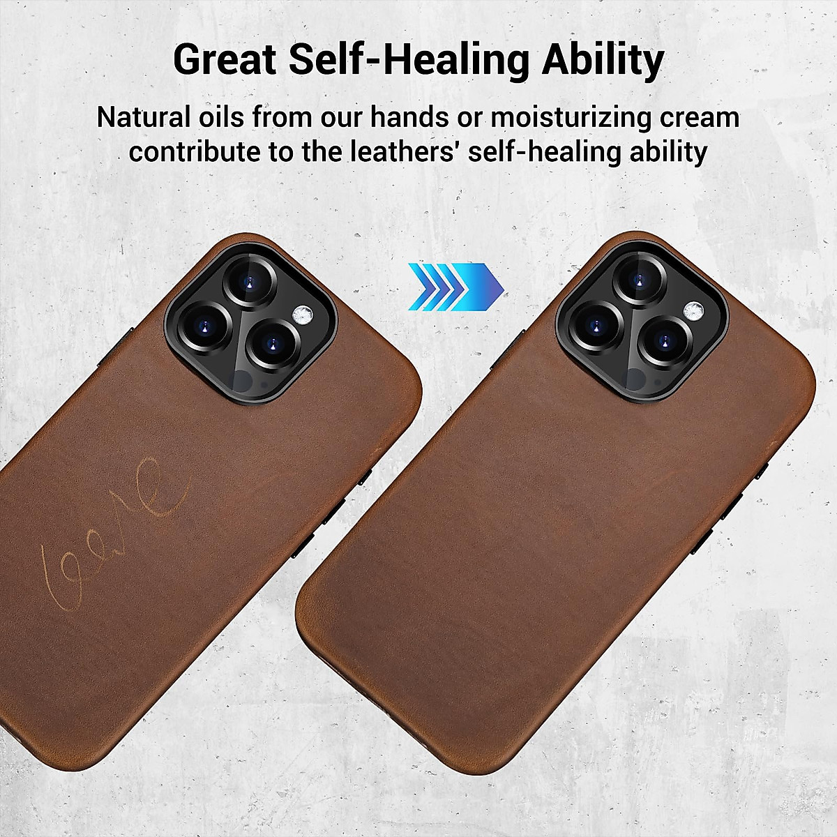 Belemay Compatible with iPhone 15 Pro Max Leather Case Magsafe-Top Grain Vintage Crazy Horse Leather-Metal Buttons Camera Bezel-Slim Fit-Precision Crafted Premium Phone Cover (6.7-inch)-Retro Brown