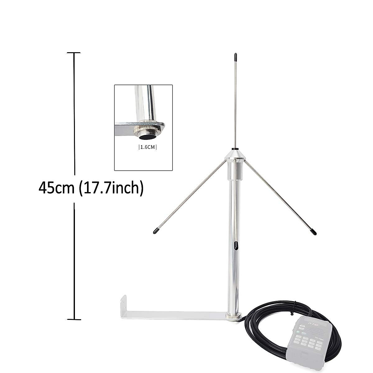 HYS 433Mhz 3dbi Omni Antenna 50 Ohm GSM Aerial W/3M(9.8ft) RG58 Coaxial Cable SMA Male Plug and Mounting Bracket