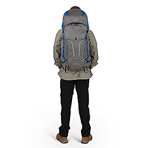 Osprey Exos Pro 55L Men's Backpacking Backpack, Dale Grey/Agam Blue, S/M