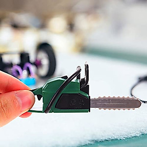 STOBOK Kids Garden Tools Mini Chainsaw Cordless Mini Power Chain Handheld Small Chainsaw 1/12 Model Doll House Garden Working Accessories Mini House Accessories Green Kids Outdoor Toys
