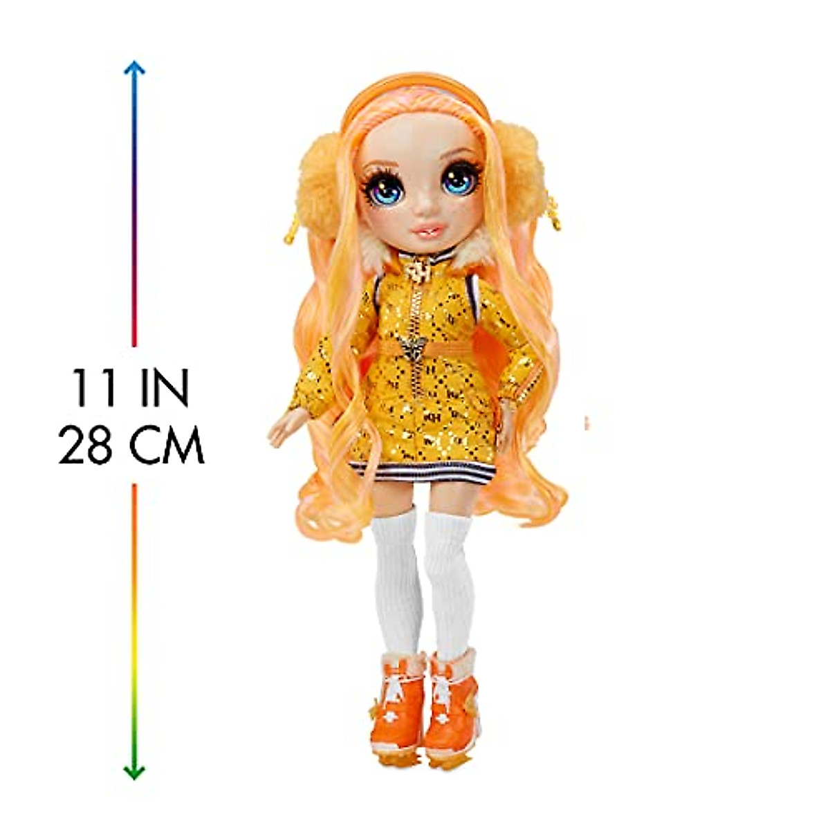 Rainbow High Winter Break Poppy Rowan – Orange Fashion Doll and Playset with 2 Designer Outfits, Pair of Skis and Accessories, Kids and Collectors, Toy Gift Ages 6 7 8+ to 12