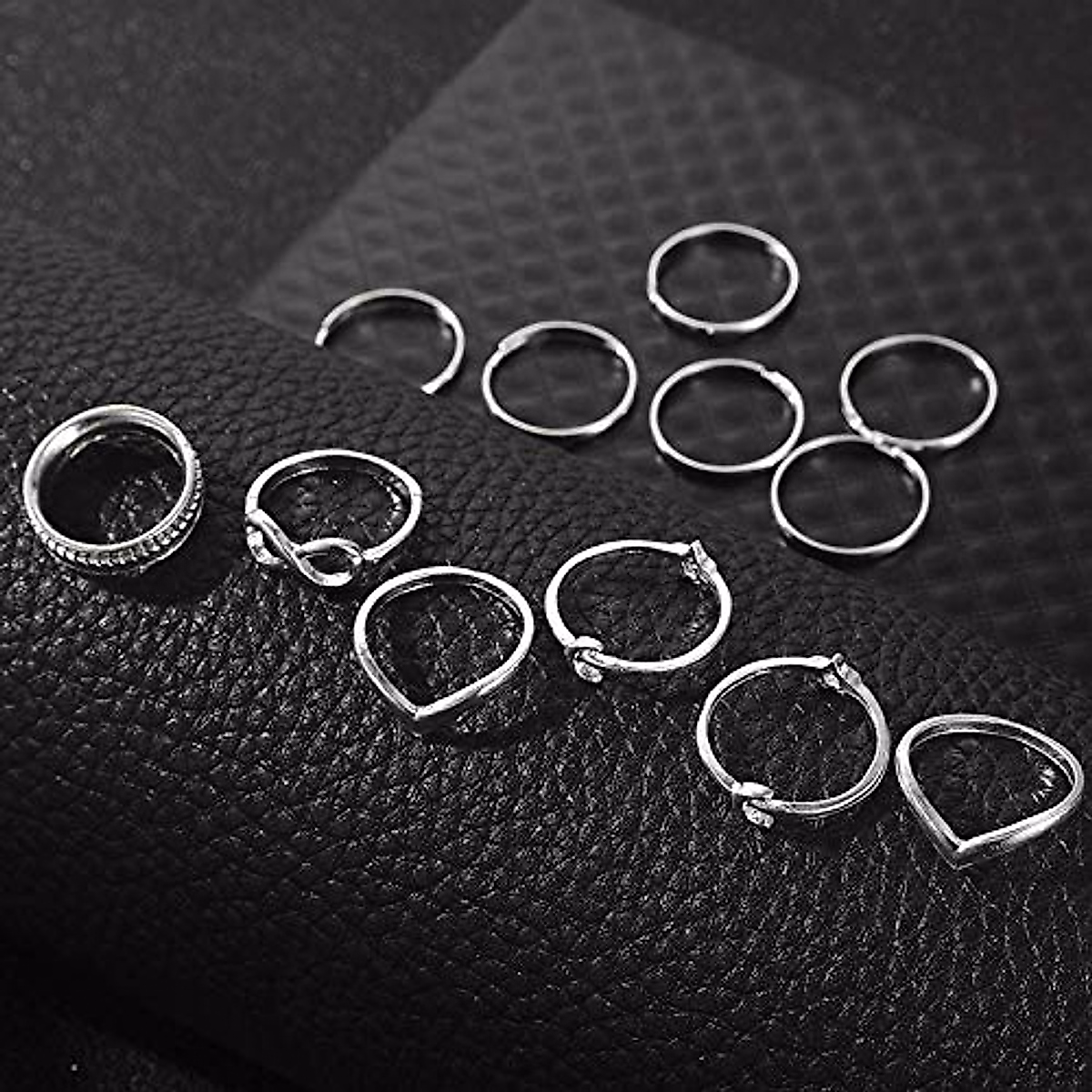 HUJUON 27-34PCS Knuckle Rings Set for Women Stackable Finger Ring Sets Vintage Joint Midi Rings Gold/Silver Star Moon Stacking Rings (34PCS)