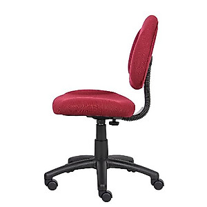 Boss Office Products Perfect Posture Delux Fabric Task Chair without Arms in Burgundy