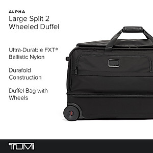 TUMI - Alpha Large Split 2-Wheel Duffel Bag - With Quick Zip Interior - Rolling Luggage for Men and Women - Black