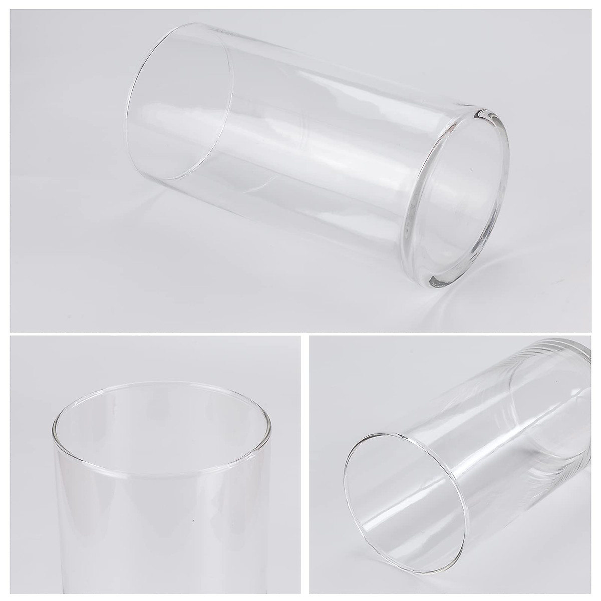 Devilfire 10 Inches Tall (25 cm) Clear Glass Cylinder vases,Pack of 3 Centerpiece Flower Vase,Floating Candle Holder for Home & Garden Decor, Wedding, Party