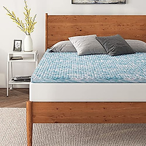 NapQueen 1.5 Inch Swirl Egg-Shell Cooling Gel Memory Foam Mattress Topper, CertiPUR-US Certified, Full