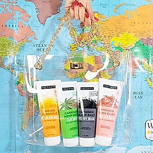 Freeman 4 Count Exotic Blends Face Mask Variety Set, Includes Clay, Peel-Off, Gel, & Cream Facial Masks, Skincare for Women, Face Mask Essentials Kit, Hydrating, Soothing, & Purifying