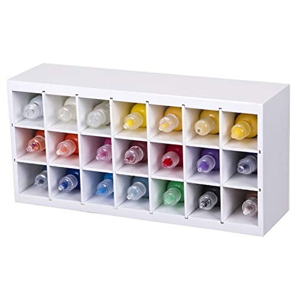 ArtBin 6828AG Paint Storage Tray, Art & Craft Supply Storage, Super Satchel System Accessory, Wall Mountable 21 Compartment Paint Organizer, White
