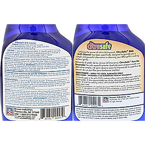 Citrusafe Grill Care Kit - BBQ Grid and Grill Grate Cleanser, Exterior Cleaner, and Scrubber by Citrusafe (16 oz Each)
