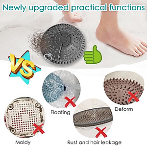 AWzzz Shower Hair Drain Catcher, 2 Pack 5.5in Shower Hair Catcher Large Premium Silicone Drain Protector Strainer, Shower Drain Cover for Shower Room, Floor Drain, Bathroom Sink, Dark Grey