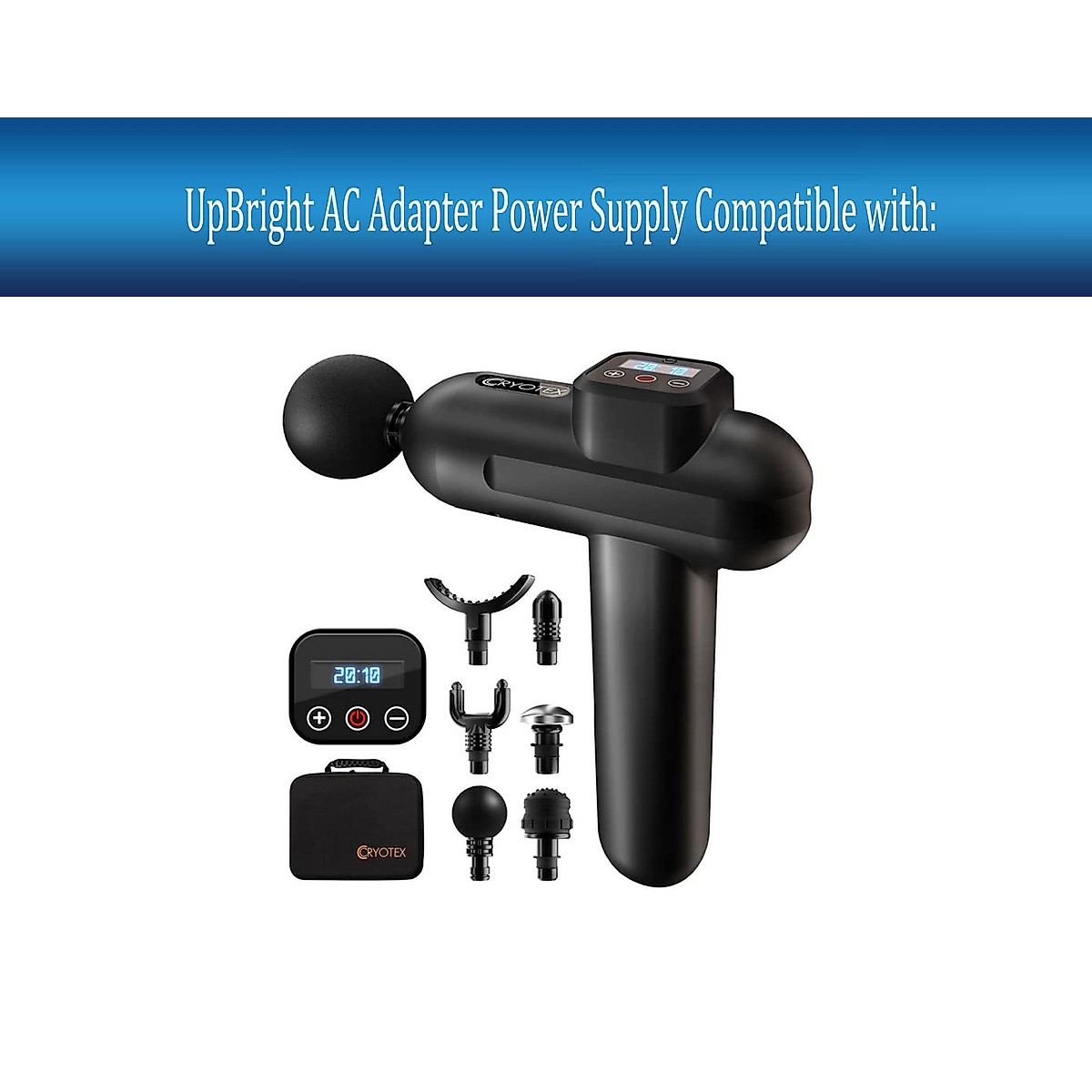 UpBright 16.8V AC/DC Adapter Compatible with Cryotex cryotexru Massage Gun Back & Neck Deep Tissue Handheld Percussion Massager Lithium ion Battery Charger 16.8VDC Power Supply Cord Cable Mains PSU