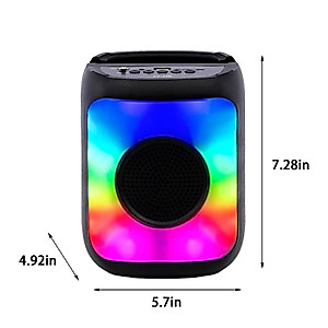 Portable Wireless Bluetooth Speaker Waterproof Speakers Loud Stereo with Mixed Colored LED Lights Mode for Home Theater,Party,Outdoor,Gym,Gaming,TV...