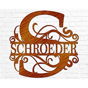 Custom Metal Signs | Metal Name Sign | Metal Wall Art | Split Letter Monogram Wall Decor | Metal Wall Art Last Name Sign | Family Name Sign | Personalized Wedding Gift | Metal Art | Outdoor Metal Sign