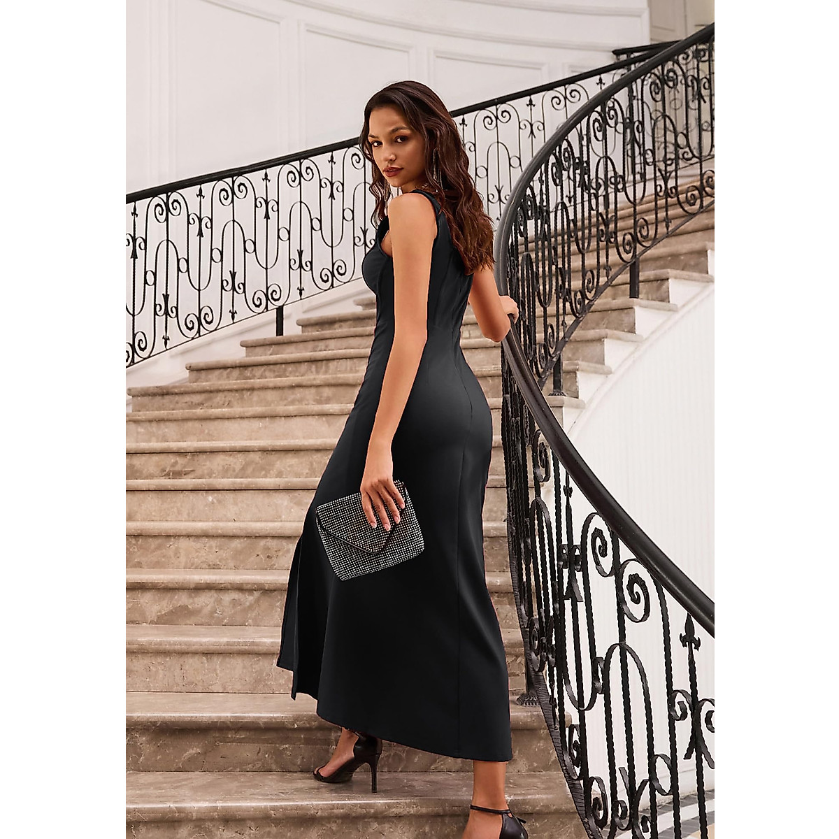 GRACE KARIN Black Cocktail Dresses for Women 2023 Wedding Guess Cocktial Formal Dresses for Women 2023 Trendy Black XL