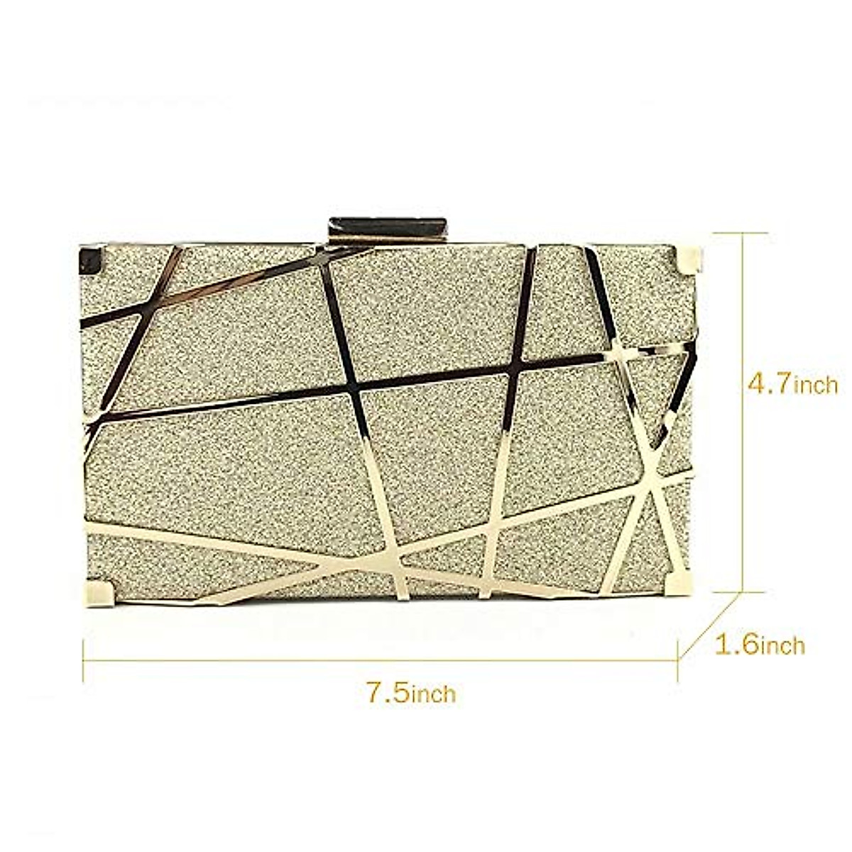 Women Evening Clutch Bag Exquisite Metal Hollow Out Design Evening Purse Wedding Bridal Handbag