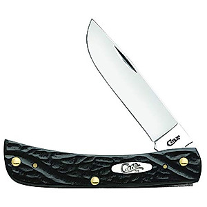 CASE XX WR Pocket Knife Rough Black Synthetic Sod Buster Jr Item #18229 - (6137 SS) - Length Closed: 3 5/8 Inches