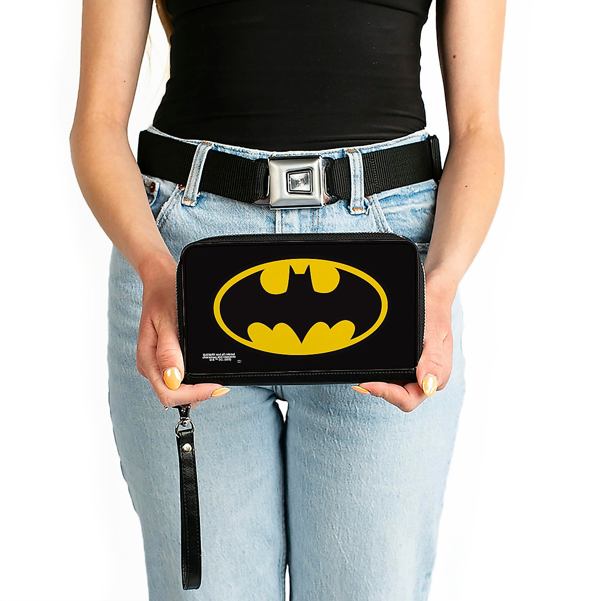 Buckle-Down Women's PU Zip Around Wallet Rectangle-Batman, 7.5"x4.5"