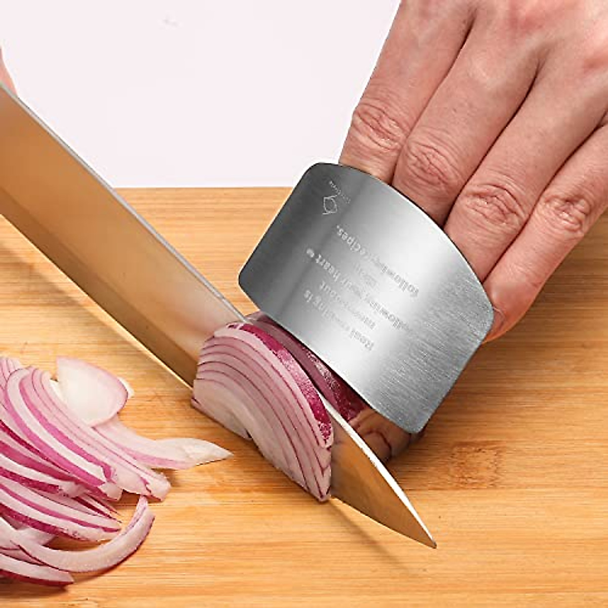 Finger Guards for Cutting, Stainless Steel 304 Finger Guard for Cutting Food, Finger Protectors, Finger Protector, Avoid Hurting when Slicing and Dicing, 2 Pieces