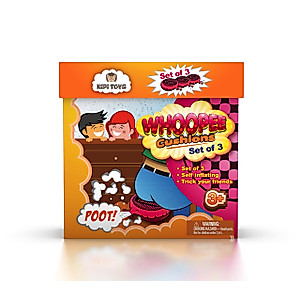 Whoopee Cushion Self Inflated 7" Set of 3 Gift Box Fart Prank Gag Novelty Trick Joke Toy for Kids Children Adults Office Home or Party