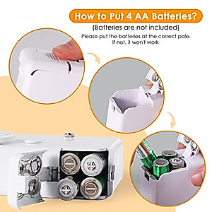 Handheld Sewing Machine Practical Sewing Tool,Mini Handheld Sewing Machine for Quick Stitching,Portable Sewing Machine Suitable for Home,Travel and DIY,Electric Handheld Sewing Machine for Beginners,White