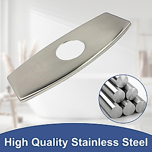 BWE 6.3 Inch Sink Hole Cover Bathroom Vessel Vanity Sink Faucet Rectangle Cover Deck Plate for 1 Or 3 Hole Escutcheon Brushed Nickel